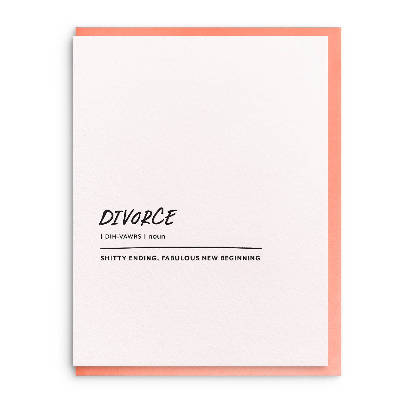 Divorce Letterpress Sympathy Greeting Card – Greenstar Paperie