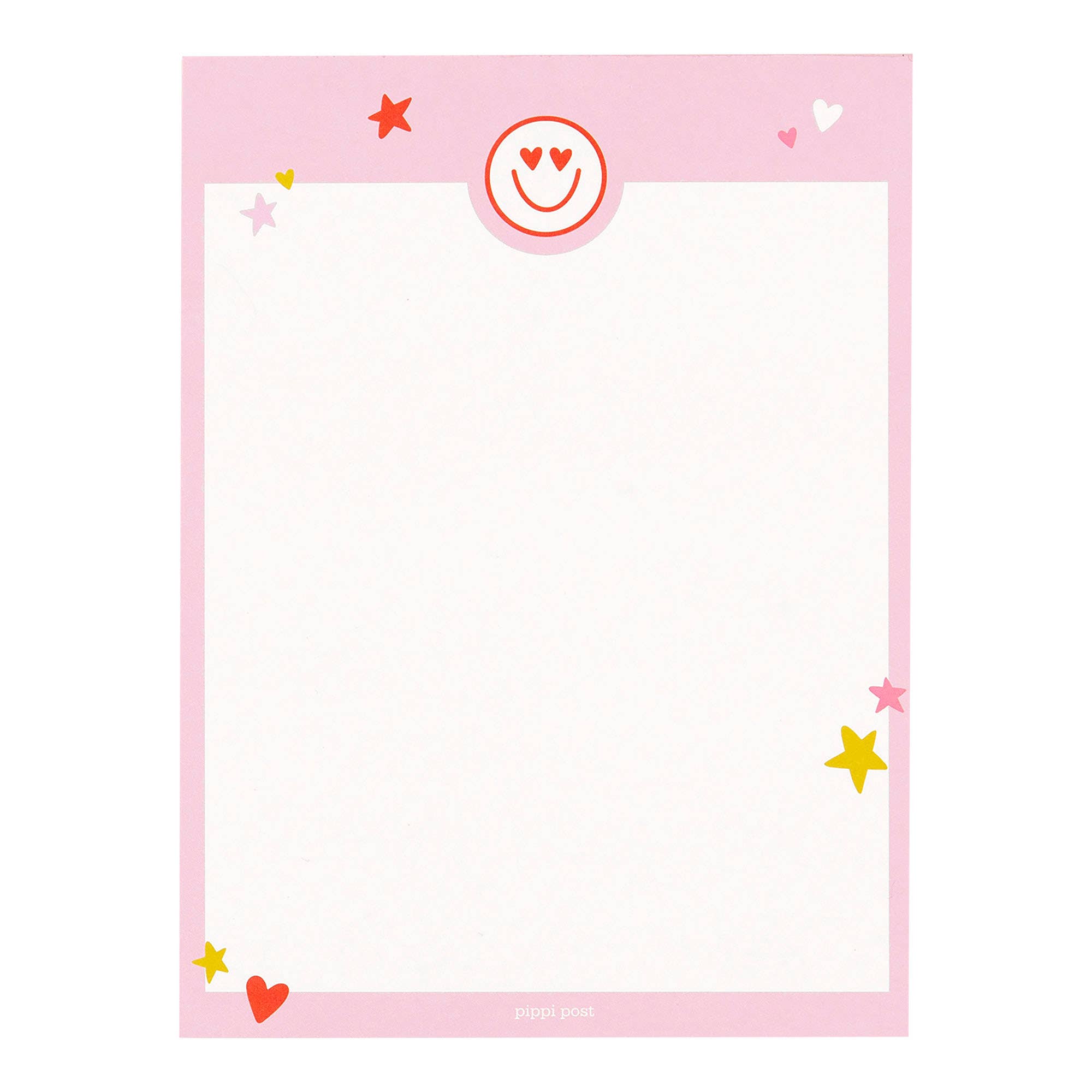 Pink Border Heart Eyes Smiley Notepad – Greenstar Paperie